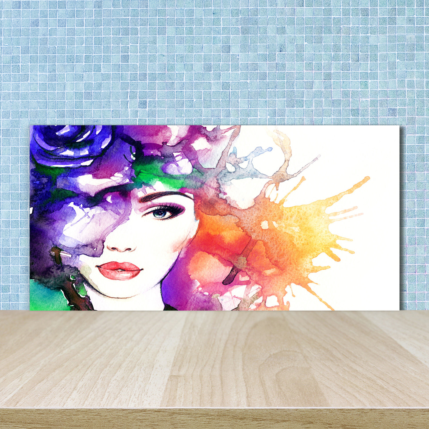 Canora Grey Alayla Portrait of a Woman 50cm x 100cm Glass Panel ...