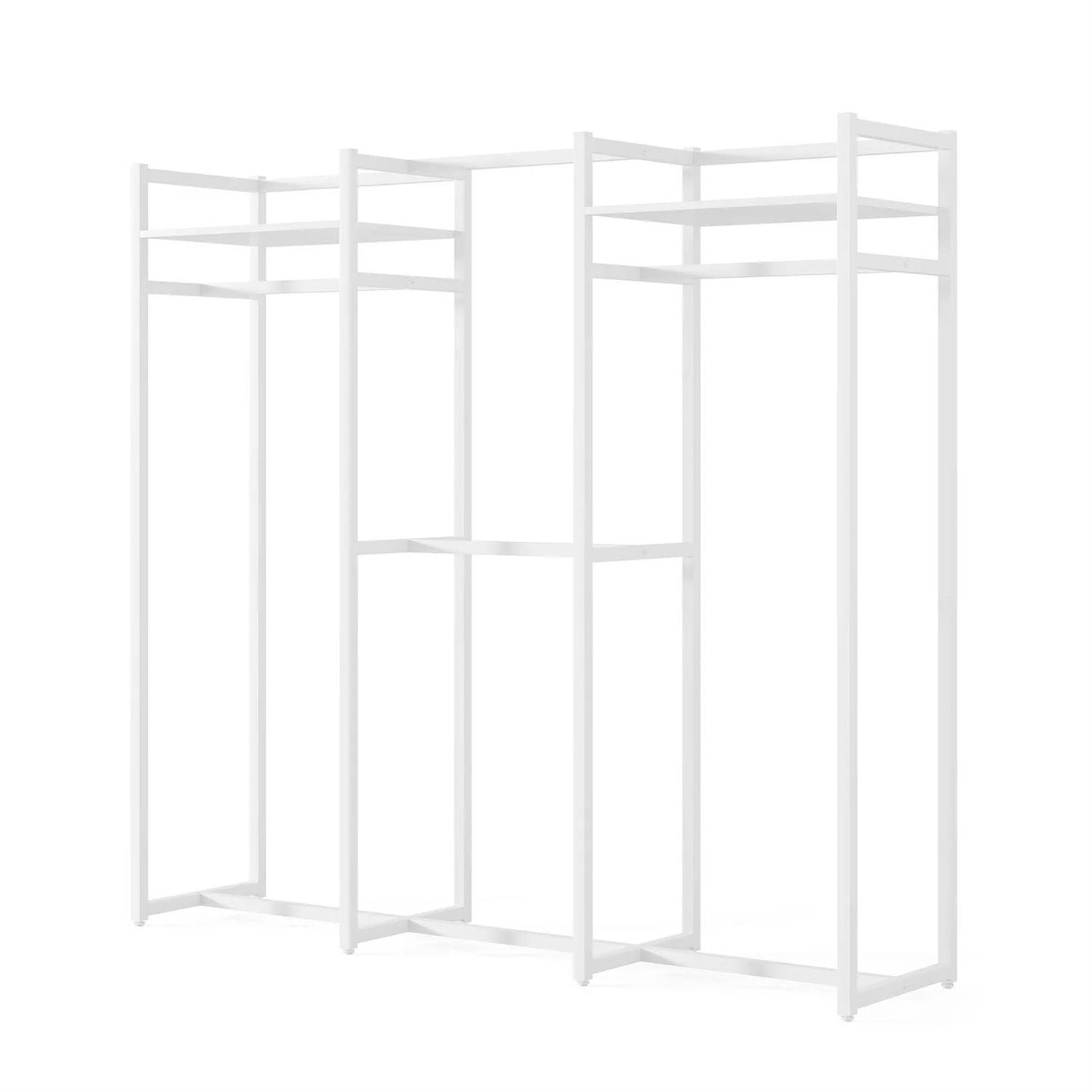 Urban Oasis Decor Heavy Duty White Metal Freestanding Garment Rack With ...