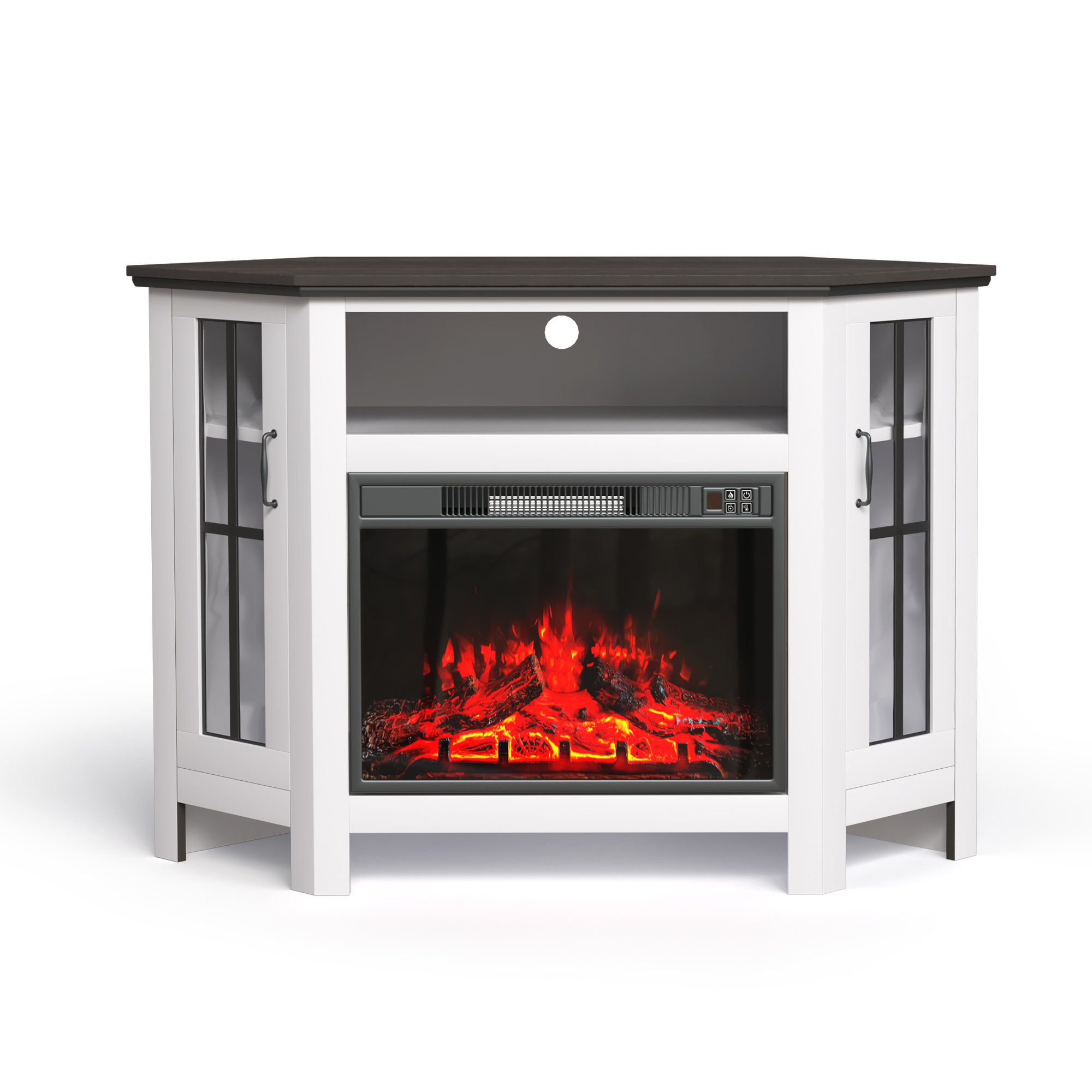 Latitude Run® 48" Tv Stand With Fireplace Included, Corner Fireplace ...
