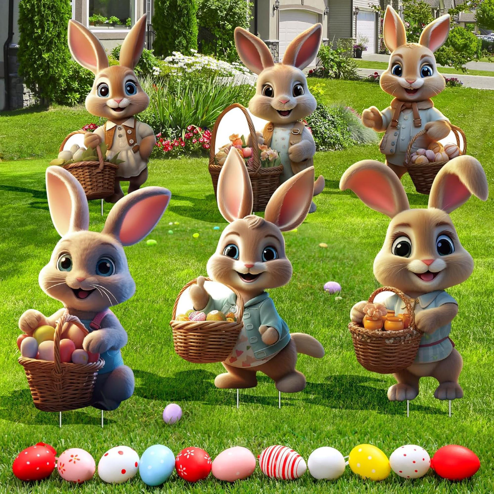 The Holiday Aisle® 6 PCS Easter Bunny Decorations Outdoor - Easter ...