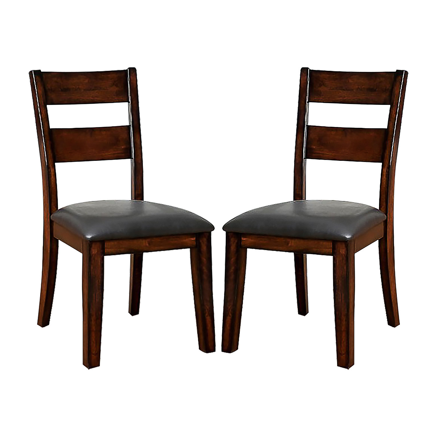 Foundry Select Burnes Faux Leather Upholstered Ladder Back Side Chair ...