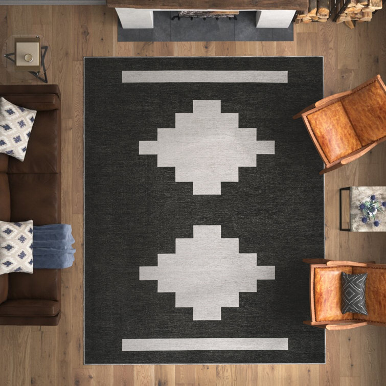 The Twillery Co.® Crossett Geometric Medallion Machine-Washable Black ...