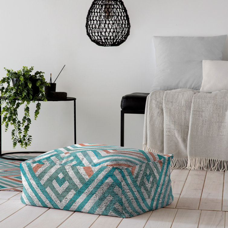 Corrigan Studio Brigg 50cm Wide Square Chevron Pouffe Ottoman | Wayfair ...