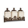 Park Hill Collection Acanthus Stoneware Canister Set, Set Of 3 ...