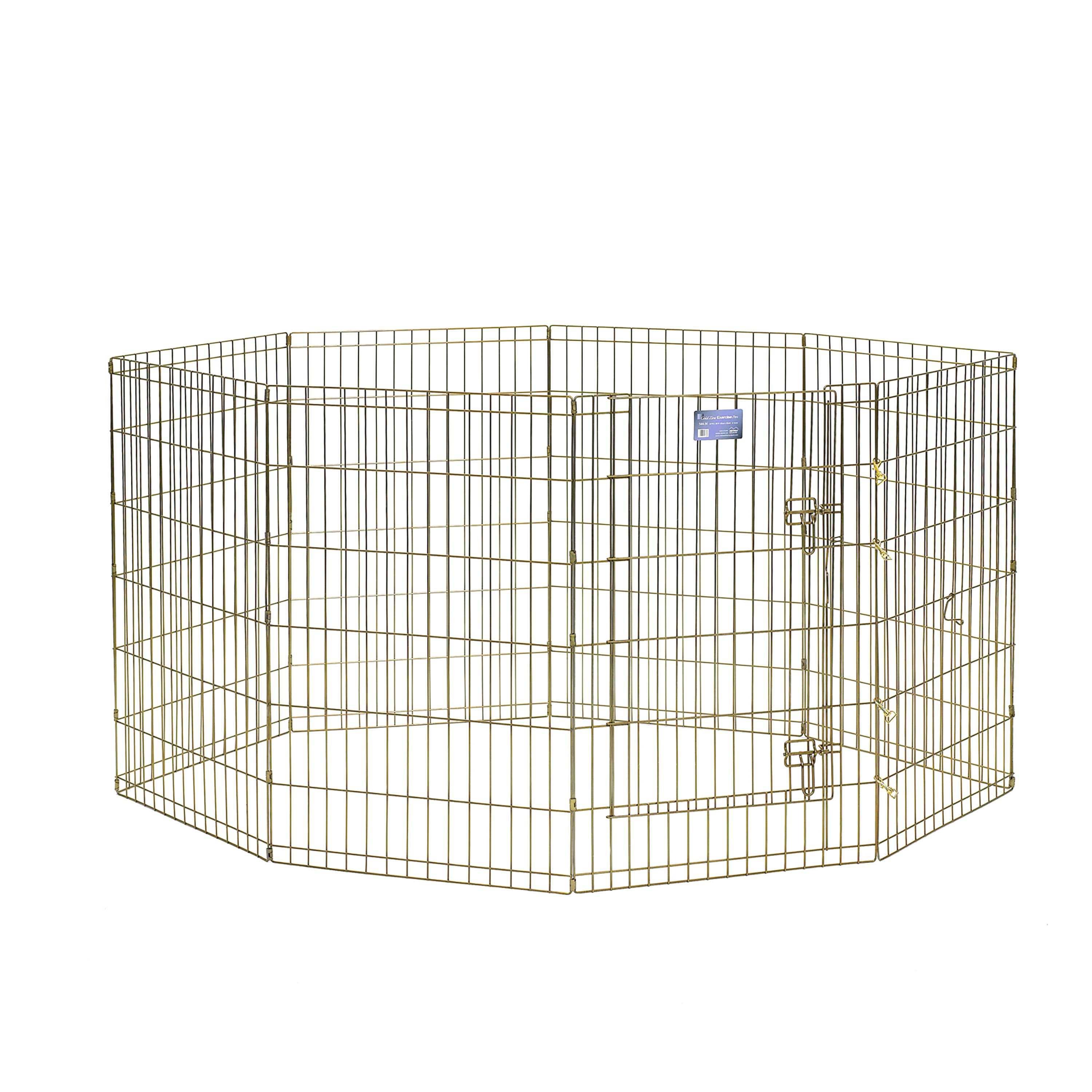 MidWest Homes for Pets Gold Zinc Exercise Pen/Pet Playpen with Door ...