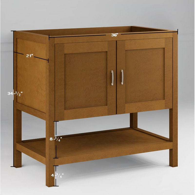Vanity Atelier 36" Freestanding Bath Vanity Open Shelf Sink Base ...
