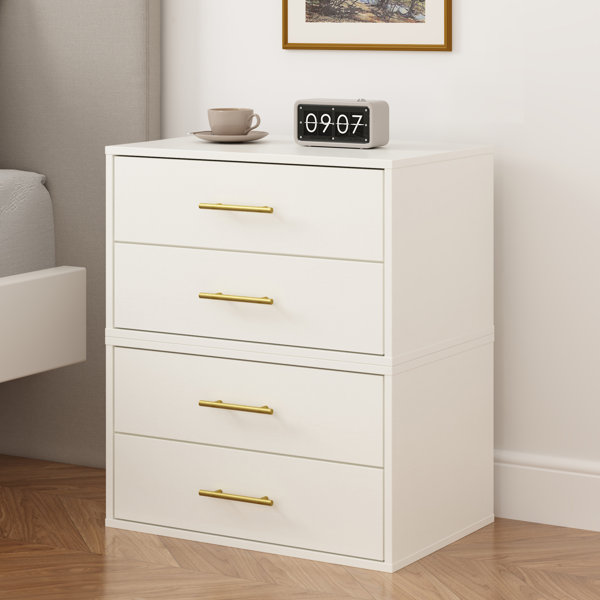 Green4ever 2 Pcs Stackable Cubby Storage Organizers,White Nightstand ...