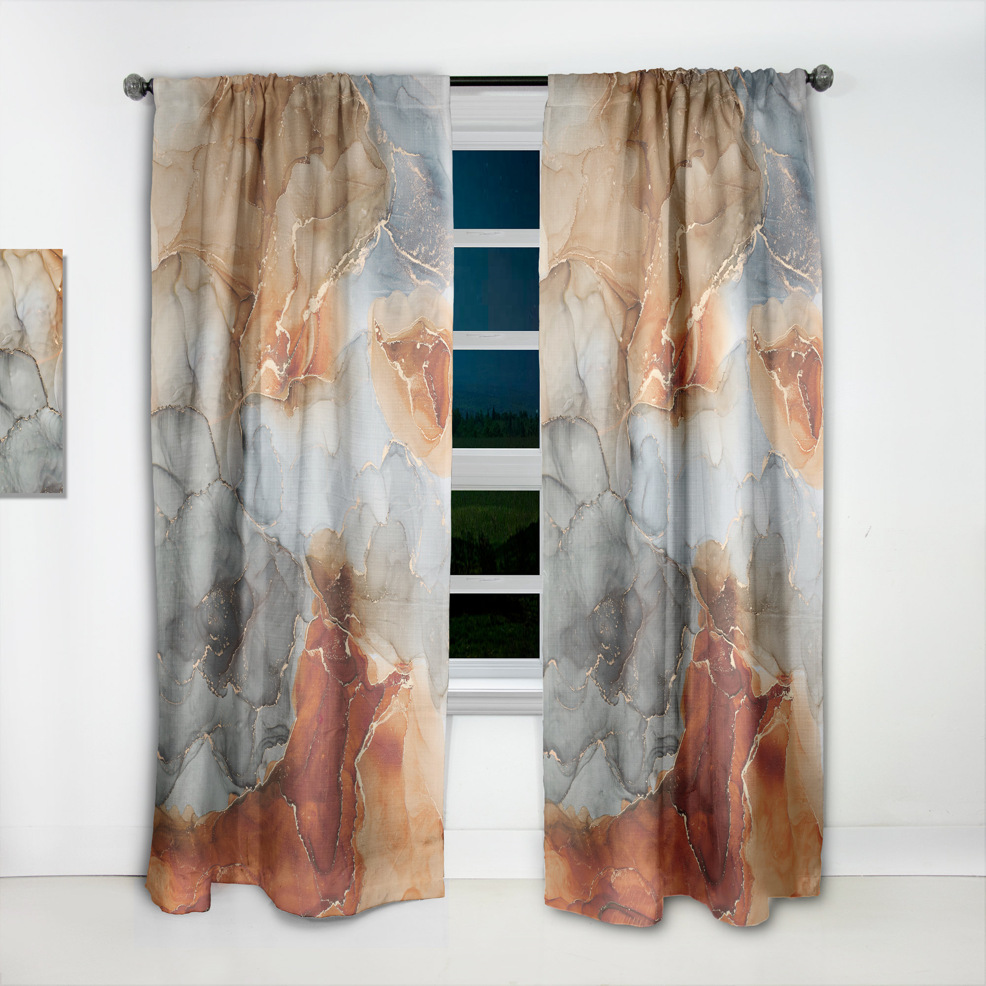 Design Art Luxury Abstract Fluid Art I - Modern Curtain - Velvet Room ...
