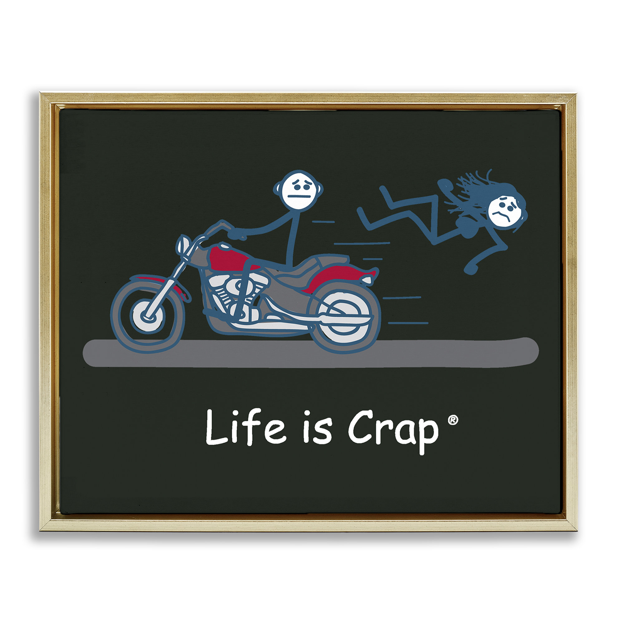 Trinx Funny Motorcycle Babe Floater Canvas Wall Art by LIC | Wayfair