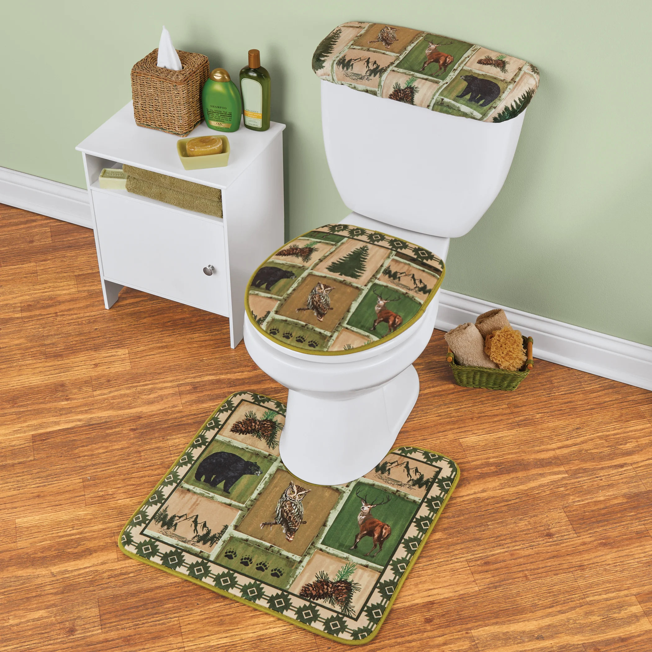Union Rustic Northwoods Patchwork Aztec Border 3-Piece Commode Set ...