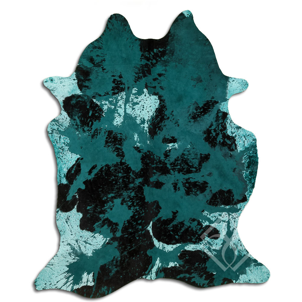 Bloomsbury Market Acid Washed Hair Handmade Cowhide Emerald Green Area ...