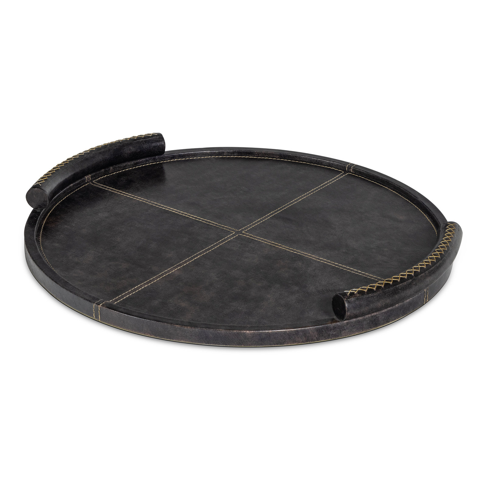 Regina Andrew Forte Leather Tray Round Large | Wayfair