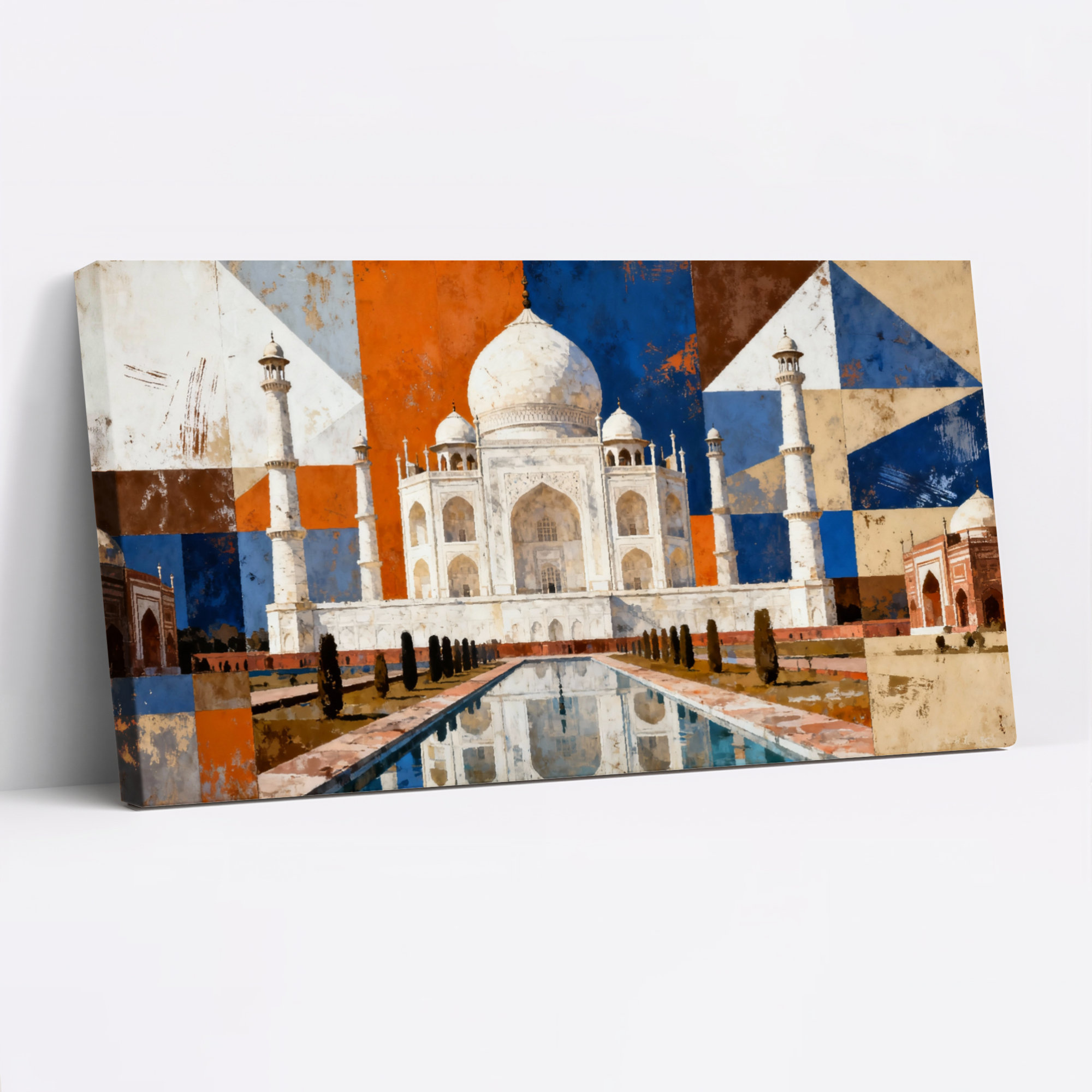 George Oliver Taj Mahal Geometric Pattern Canvas Wrapped Wall Art Oil ...