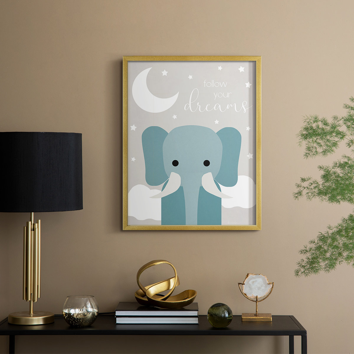 Wexford Home Dreams Elephant Framed Print - Solid Wood | Wayfair