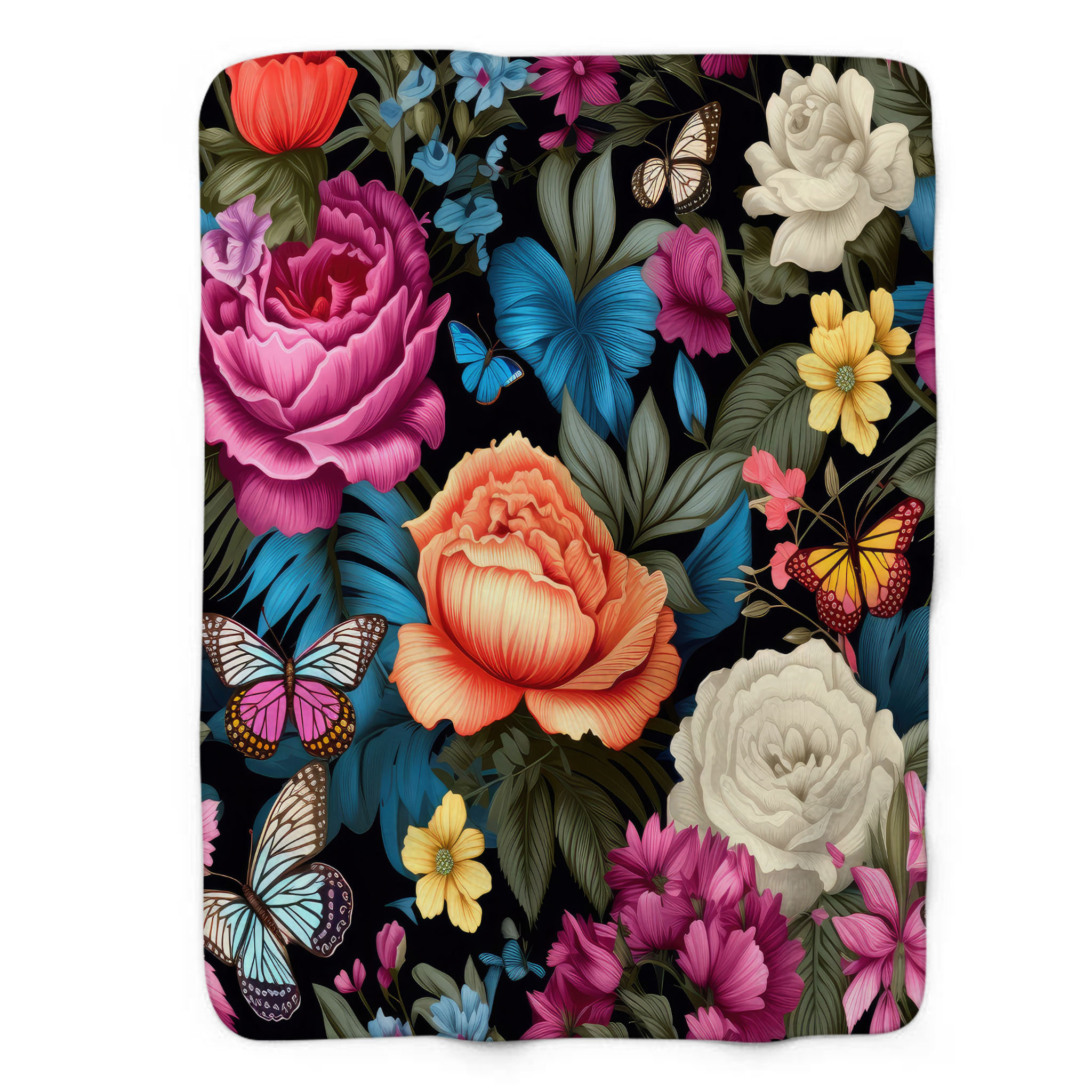 MentionedYou Blossom Butterfly Dream - 1 Piece Premium Sherpa B Throw ...