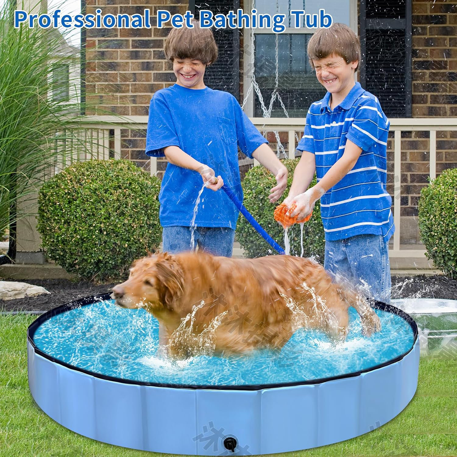 Utibia Foldable Dog Pool with RGB Lights, Kiddie Pool for Toddlers 1-3 ...