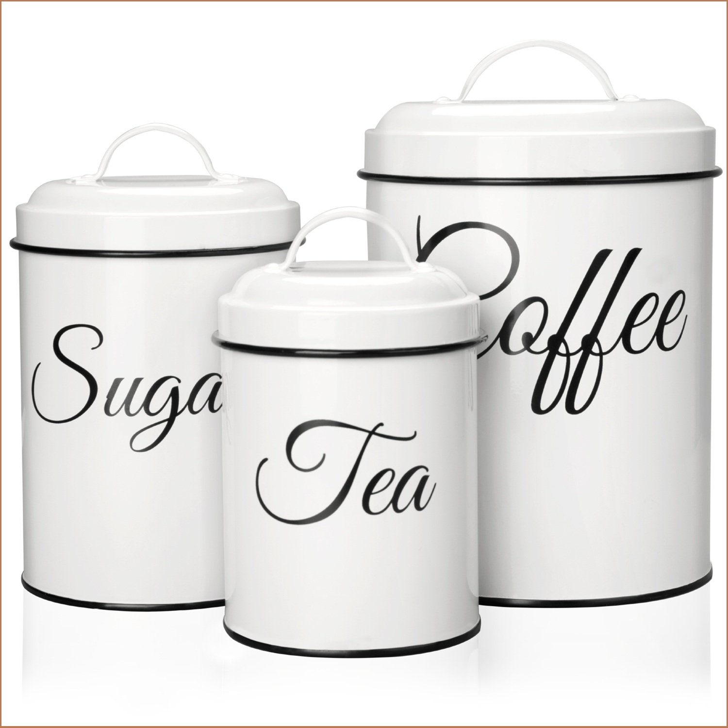 August Grove® Coffee Tea Sugar Containers For Countertop, 3-Piece ...