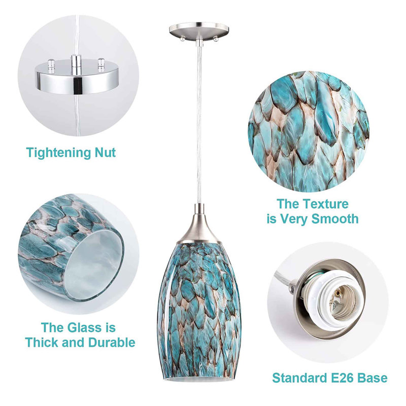 Ivy Bronx Larone 3 - Light Blue Teardrop Pendant | Wayfair