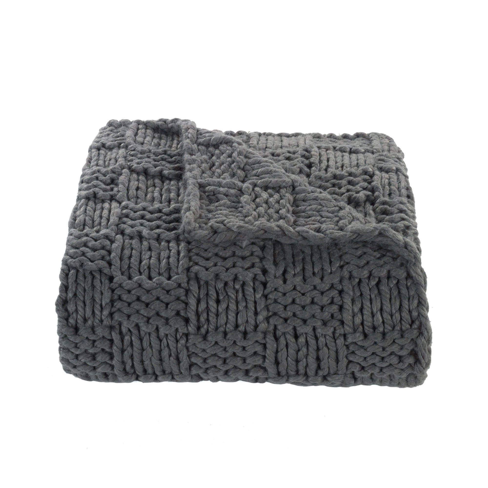 Birch Lane™ Jessica Hand Knitted Solid Textured Chess Pattern 50x60 ...