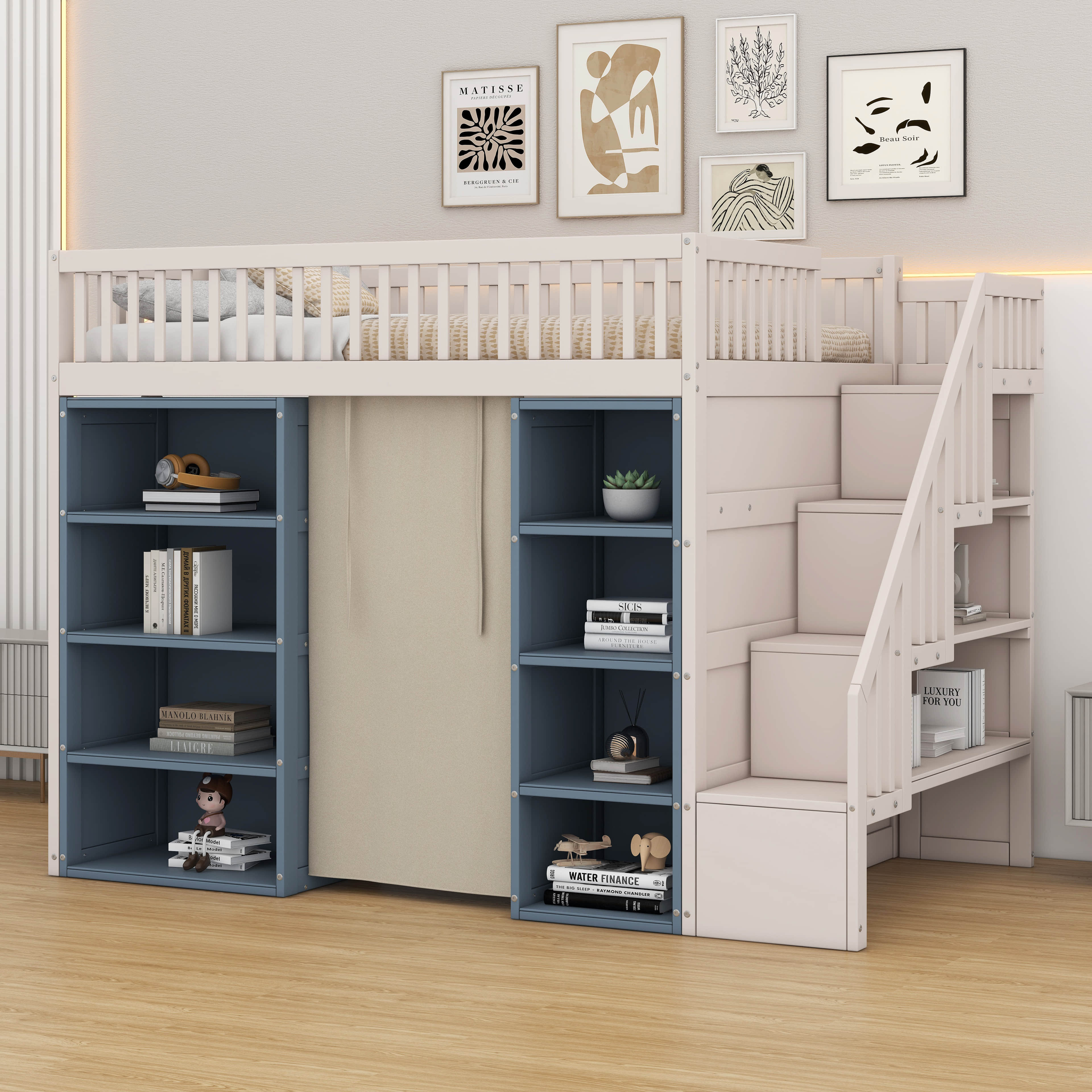 Full Size Staircase Loft Bed