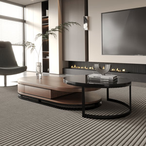 Latitude Run® Tyani 2 Piece Retro Nesting Coffee Table Set Wood Table ...