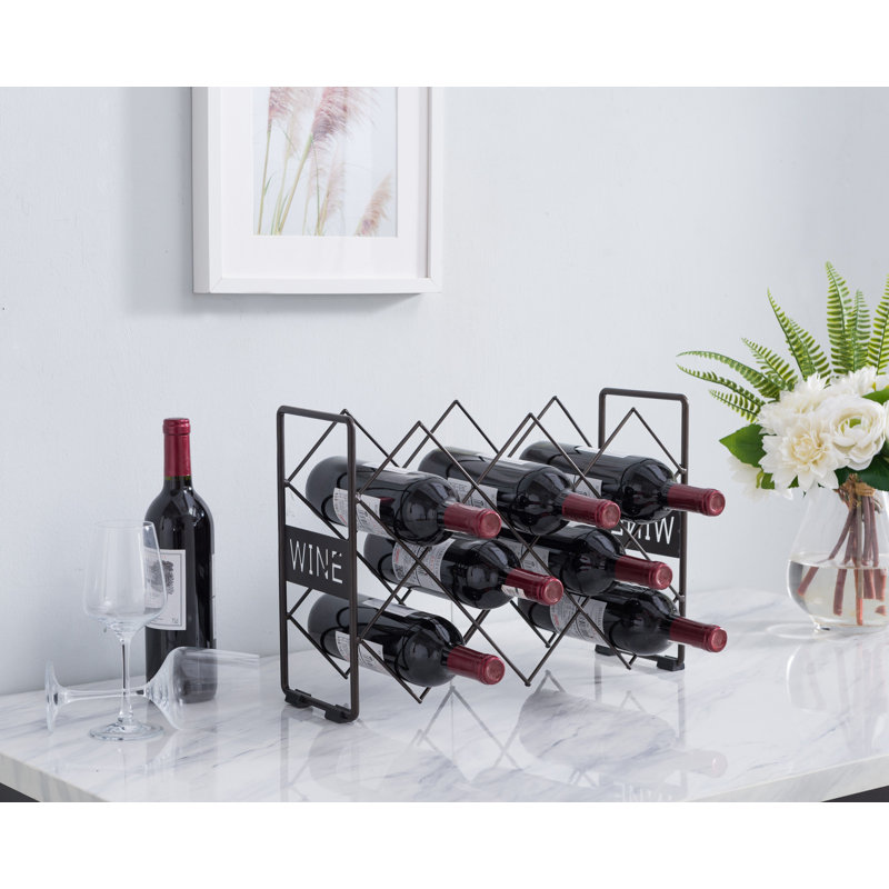 Winston Porter Sigmon Countertop Tabletop Wine Rack, Wine Bottle ...