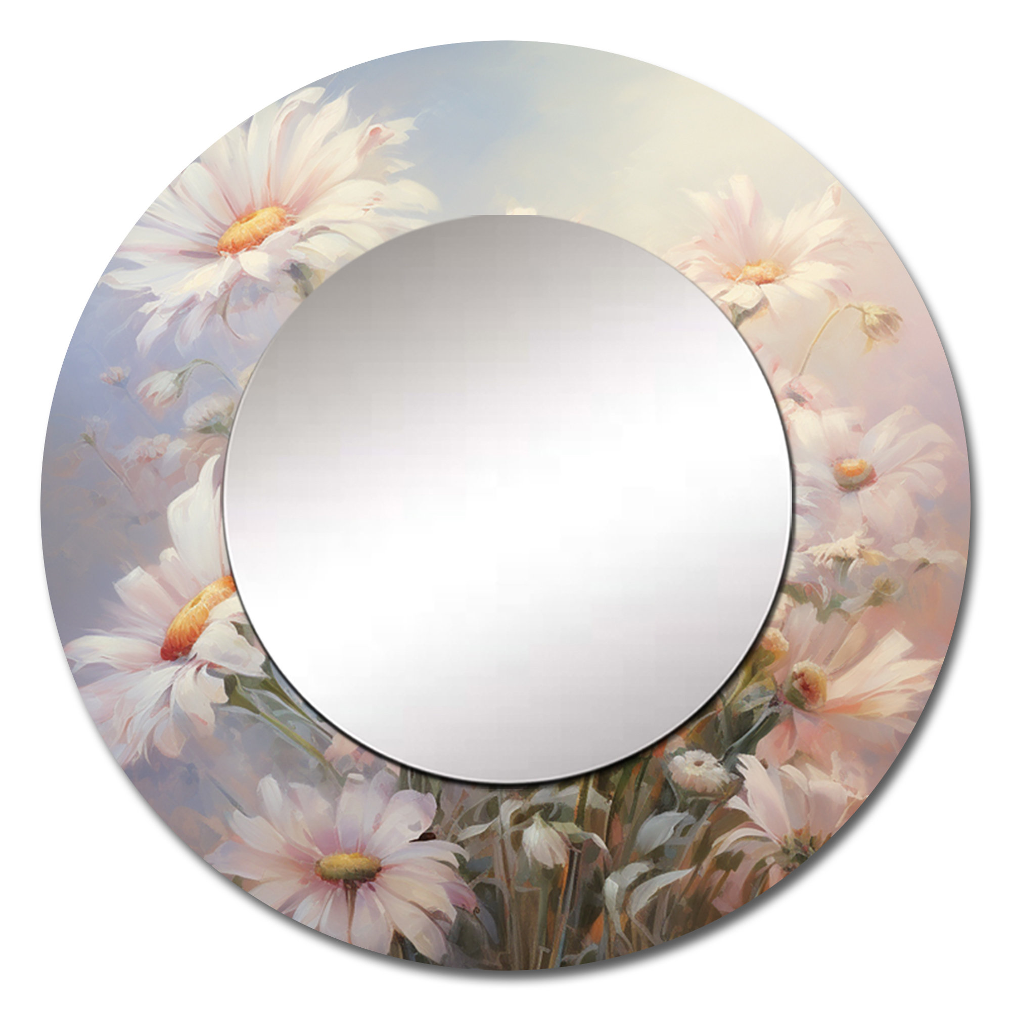 Design Art Minimalism Daisy Impression I - Daisies Large Wall Mirror ...