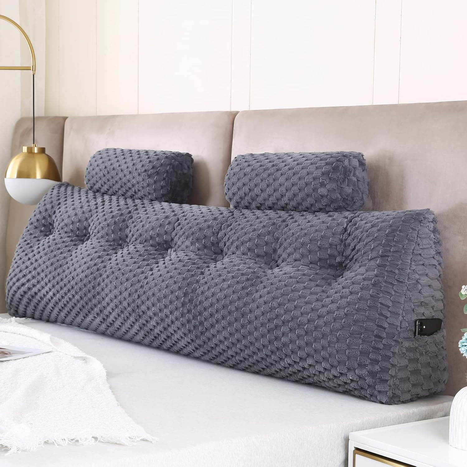 AGROTECH AVS Wedge Headboard Pillows + 2 Head Roll Pillow Bed Wedge ...