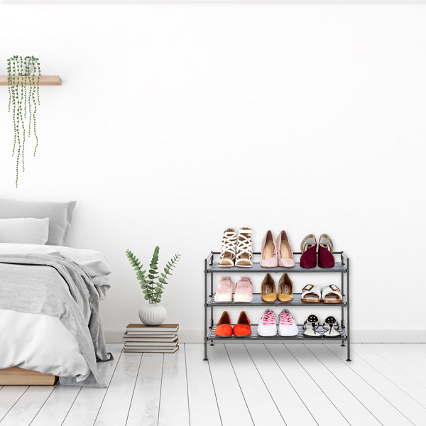 Seville Classics 3-Tier (12 Pair) Stackable Resin Shoe Storage Rack ...