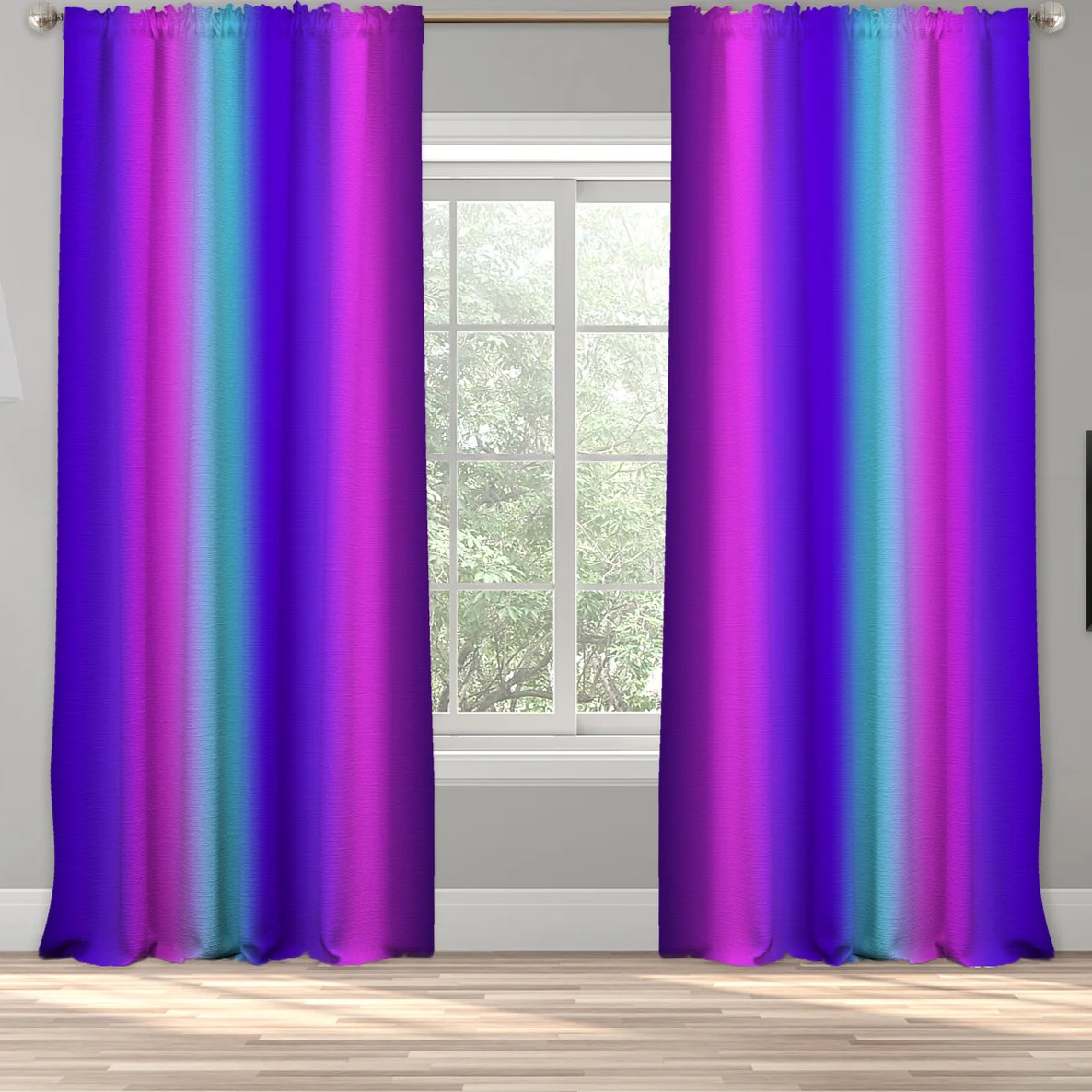 Lilijan Home & Curtain Neon Colors Ombre Gradient Curtain Panel | Wayfair
