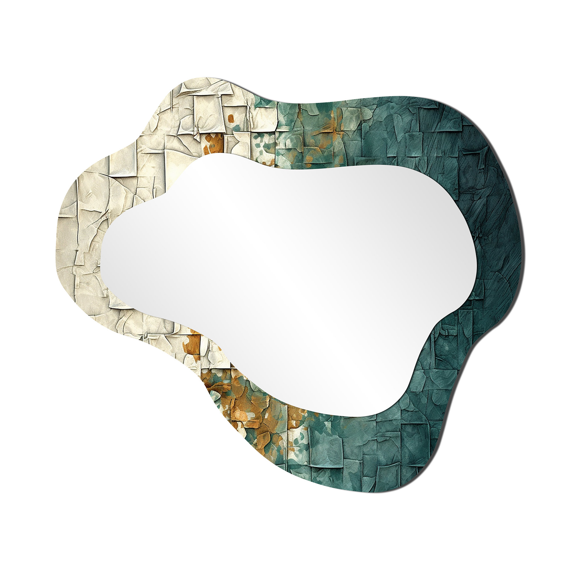 Ivy Bronx Auspiciousness Retro Teal Geometrics III - Abstract Painting ...