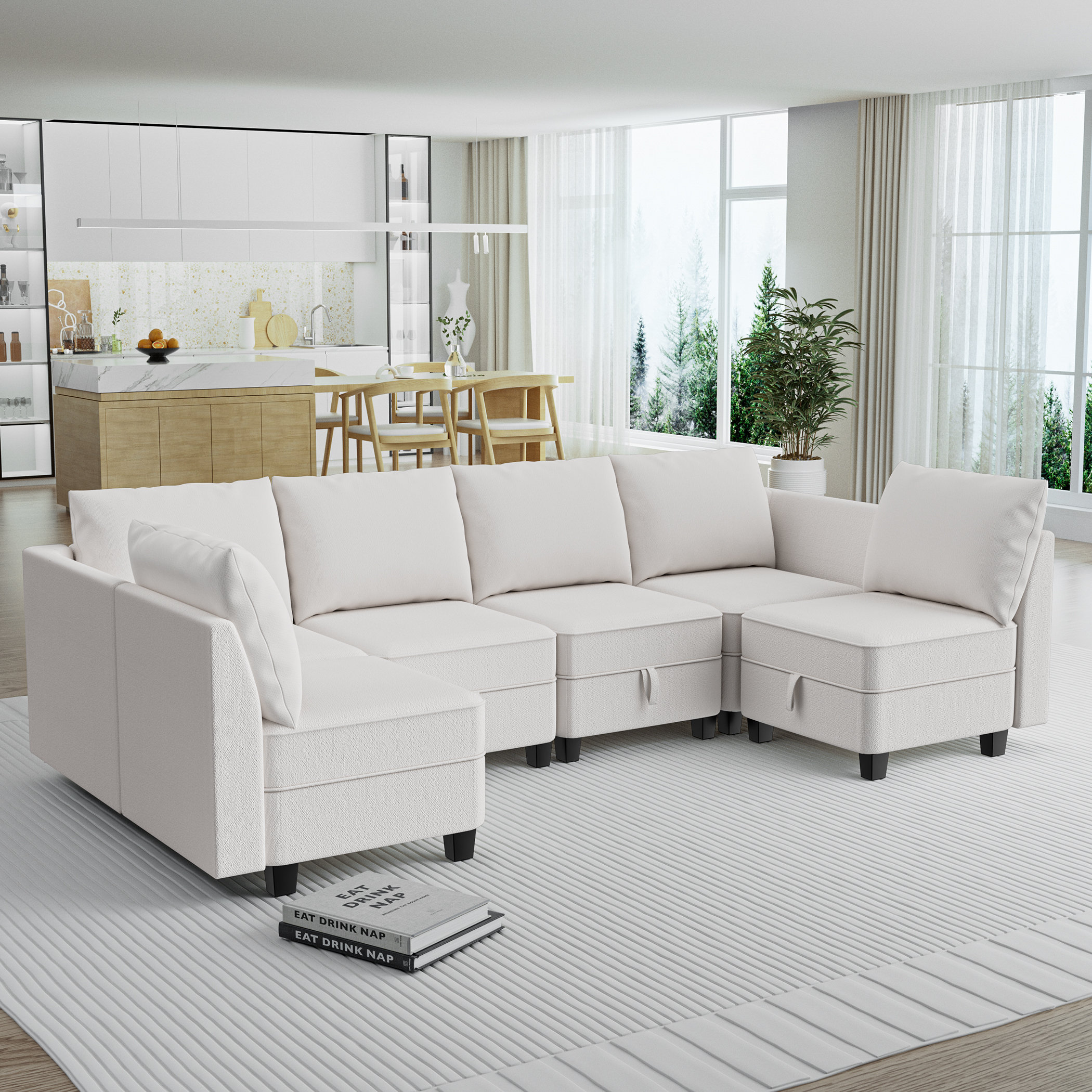 Ebern Designs Vumece Modular Sectional Sofa, Convertible U Shaped ...