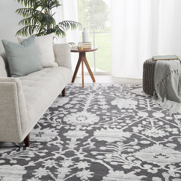 Bungalow Rose Handmade Hand-Knotted Wool Gray Rug | Wayfair