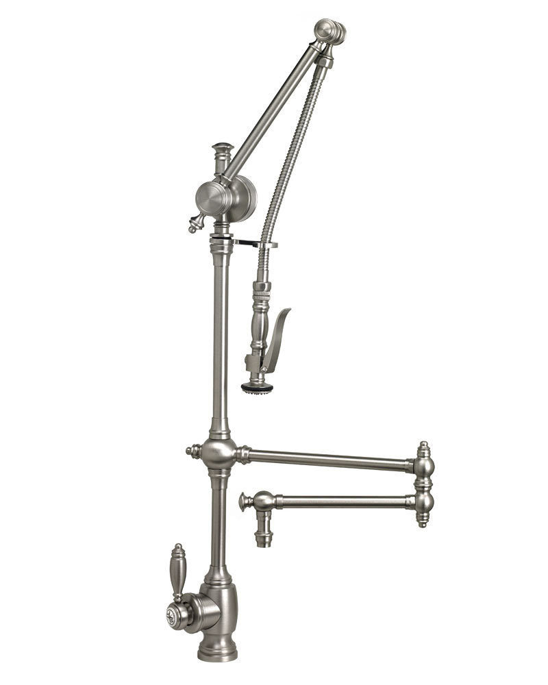 Waterstone Traditional Gantry Pulldown Faucet - 18" Articulated Spout ...