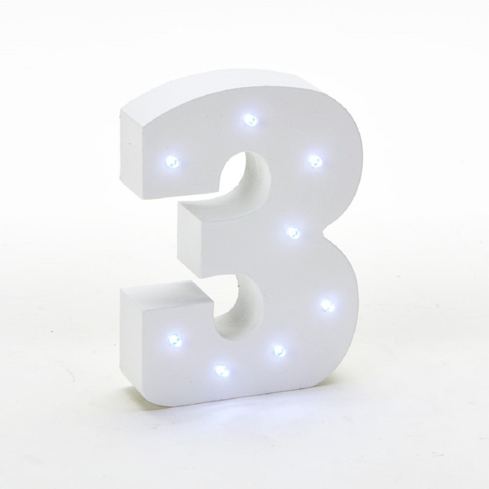 Latitude Run® Mkhitar LED Freestanding Number 3 Letter Block | Wayfair