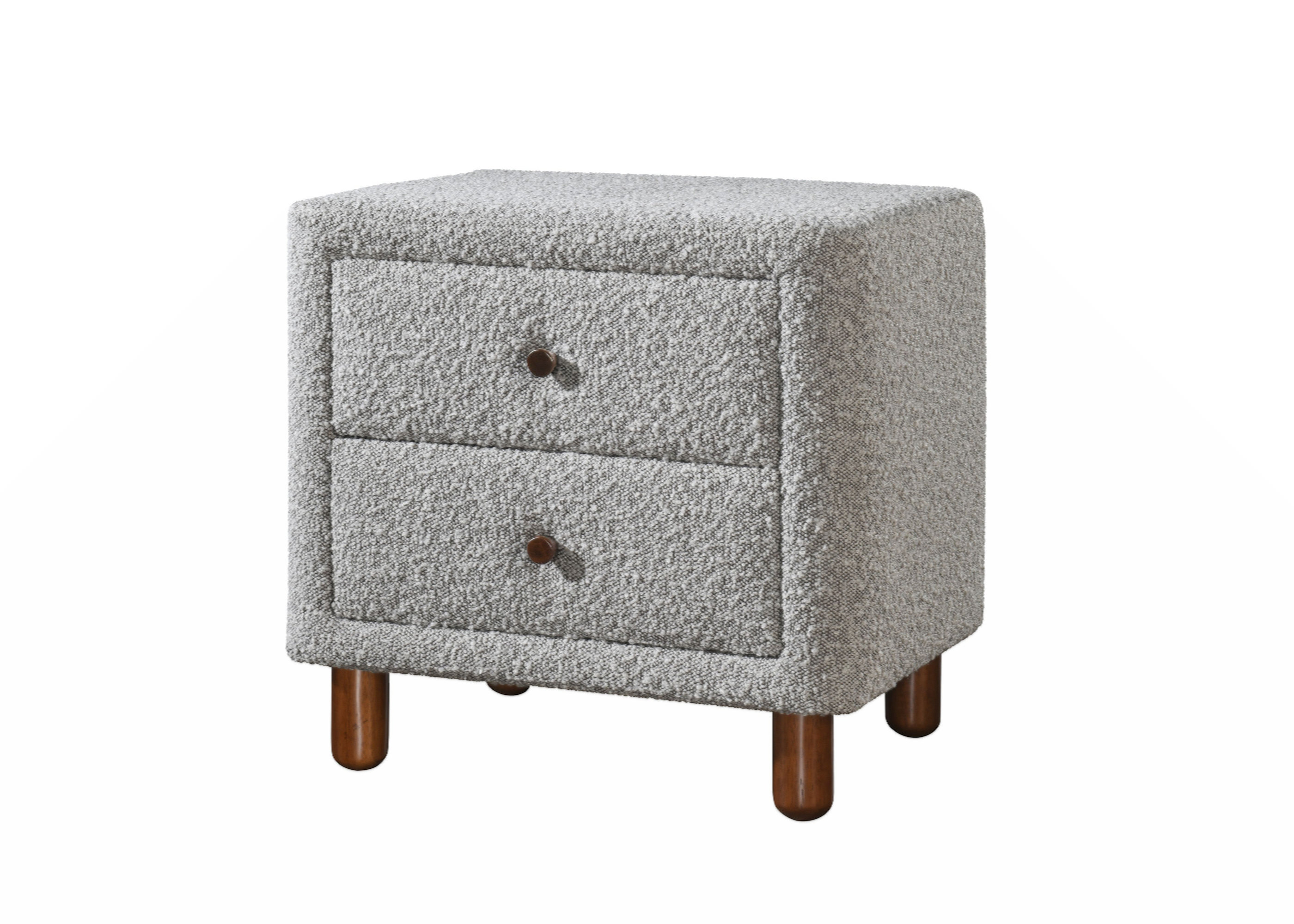 Latitude Run® Braxon Nightstand, Grey Boucle - Wayfair Canada