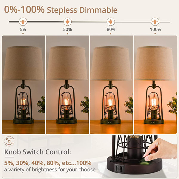 Longshore Tides Arlin Metal USB Table Lamp | Wayfair