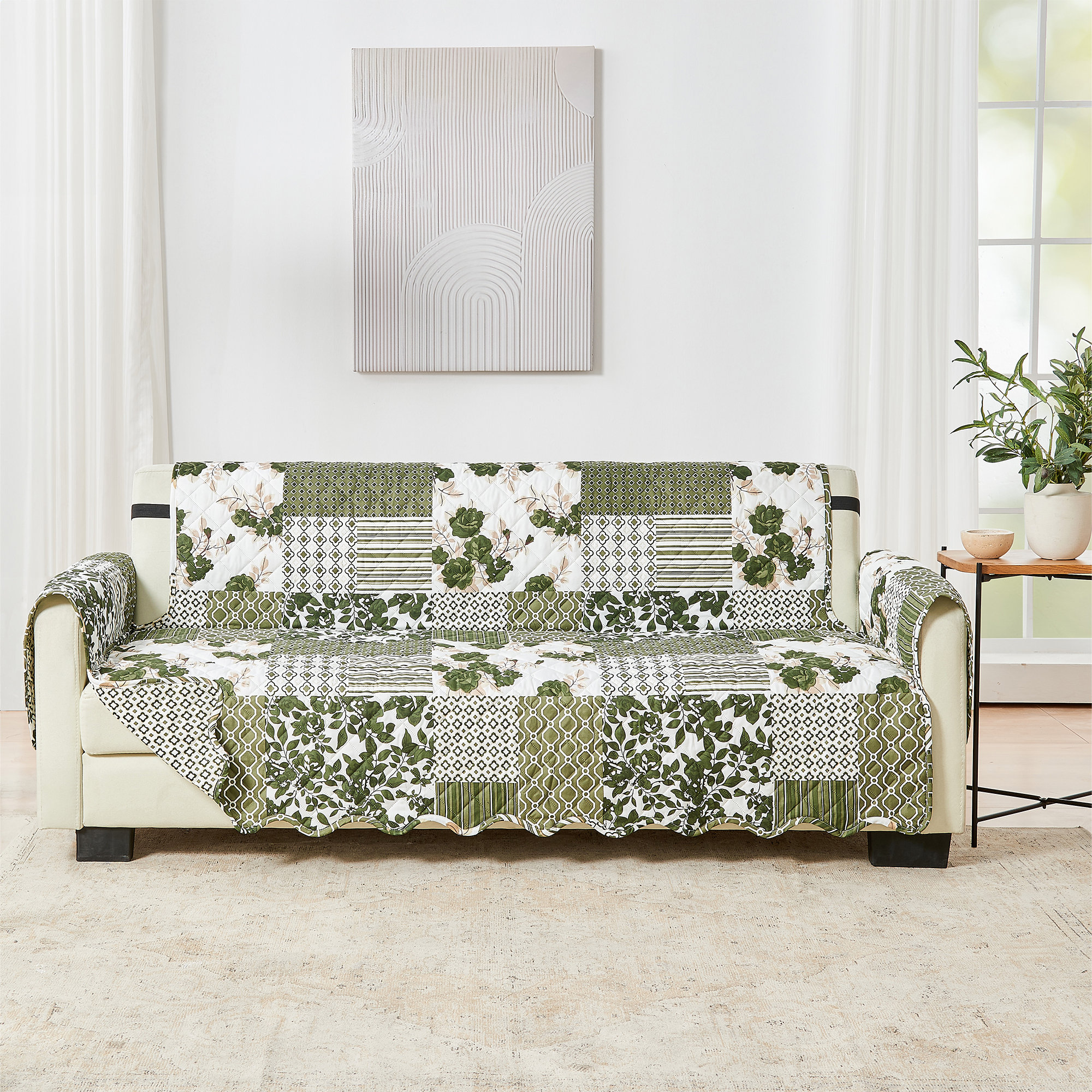 August Grove Patchwork Reversible Sofa Pet Furniture Protector ...