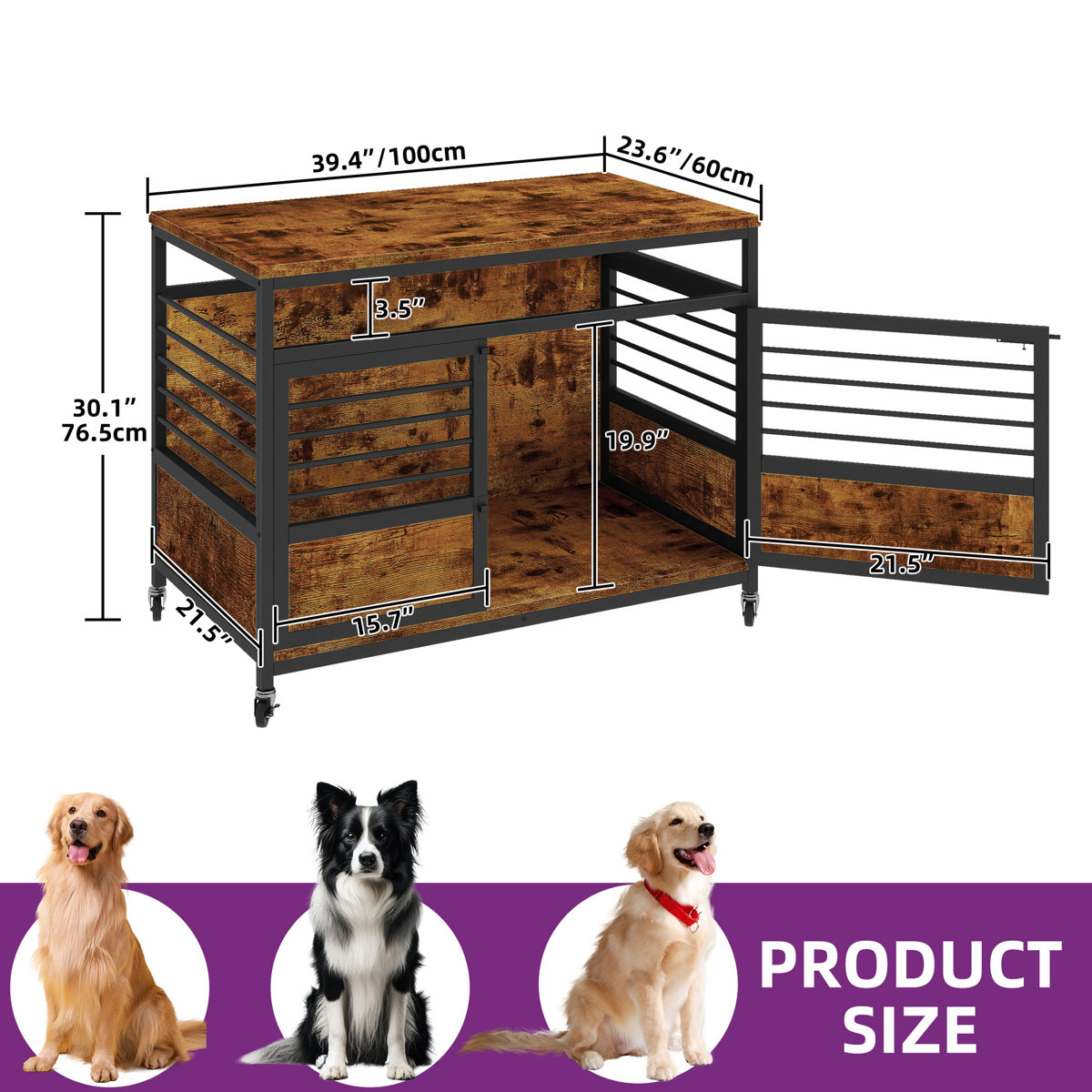 Tucker Murphy Pet™ Dog Crate Furniture With Wheels | Wayfair