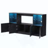 Wrought Studio™ High Gloss TV Stand With LED Lights, Modern Sideboard ...