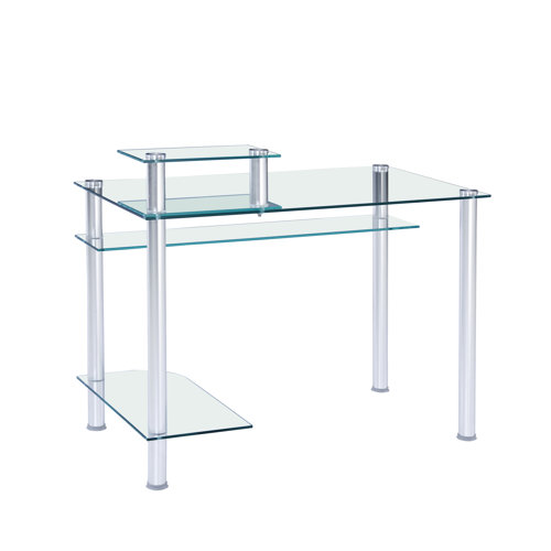 Brayden Studio® Doynton Glass Top Metal Base Computer Desk & Reviews ...