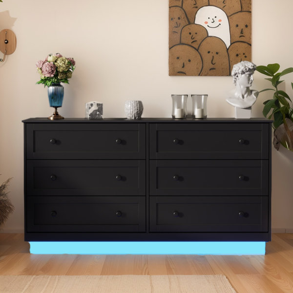 Wrought Studio™ Floating Dresser for Bedroom with 6 Drawer, Modern ...