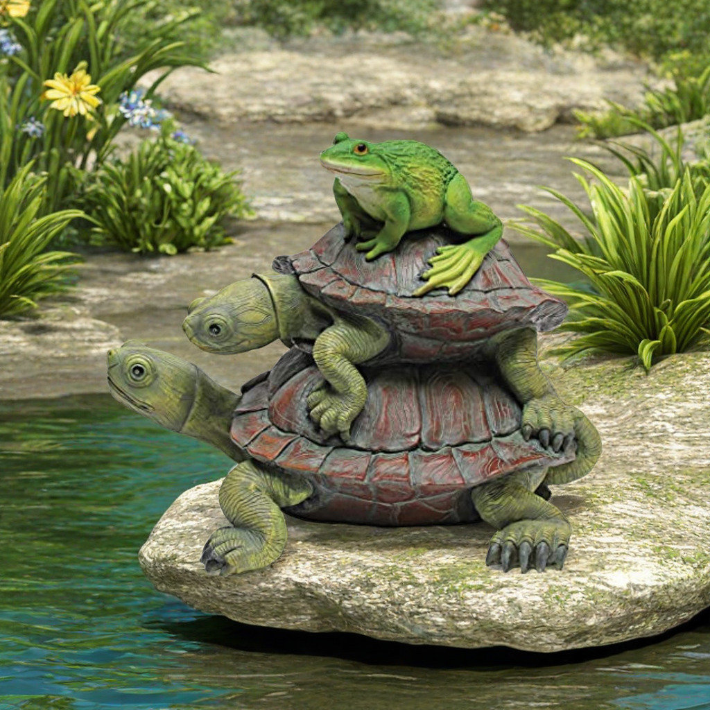 Lark Manor Garden Animal Statue: Frog and Turtles - Wayfair Canada