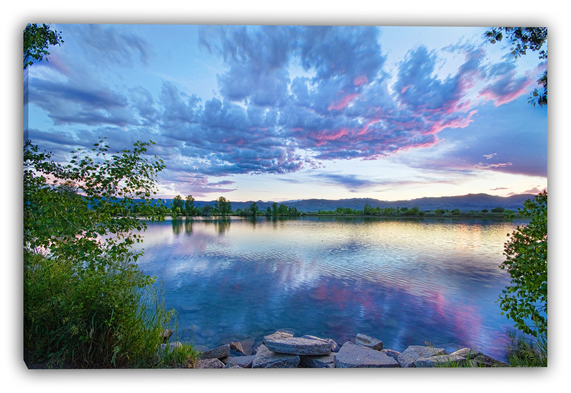Millwood Pines Tranquil Sunset Lake Reflection Canvas Art | Wayfair