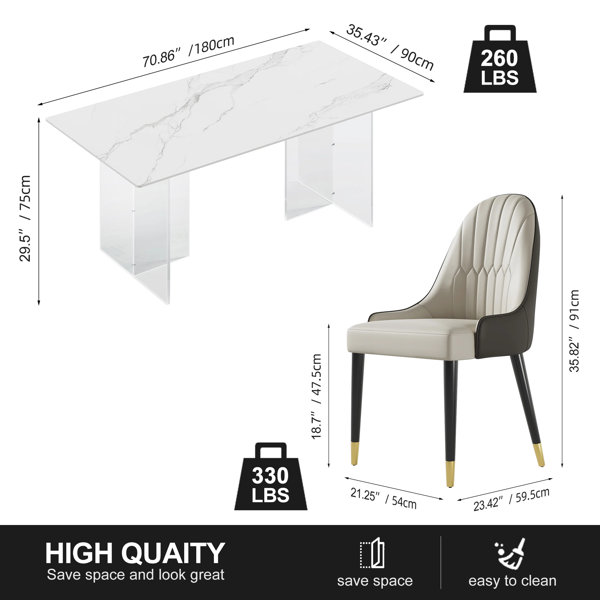 Wrought Studio™ Bonique 5 - Piece Sintered Stone Top Dining Set with 4 ...