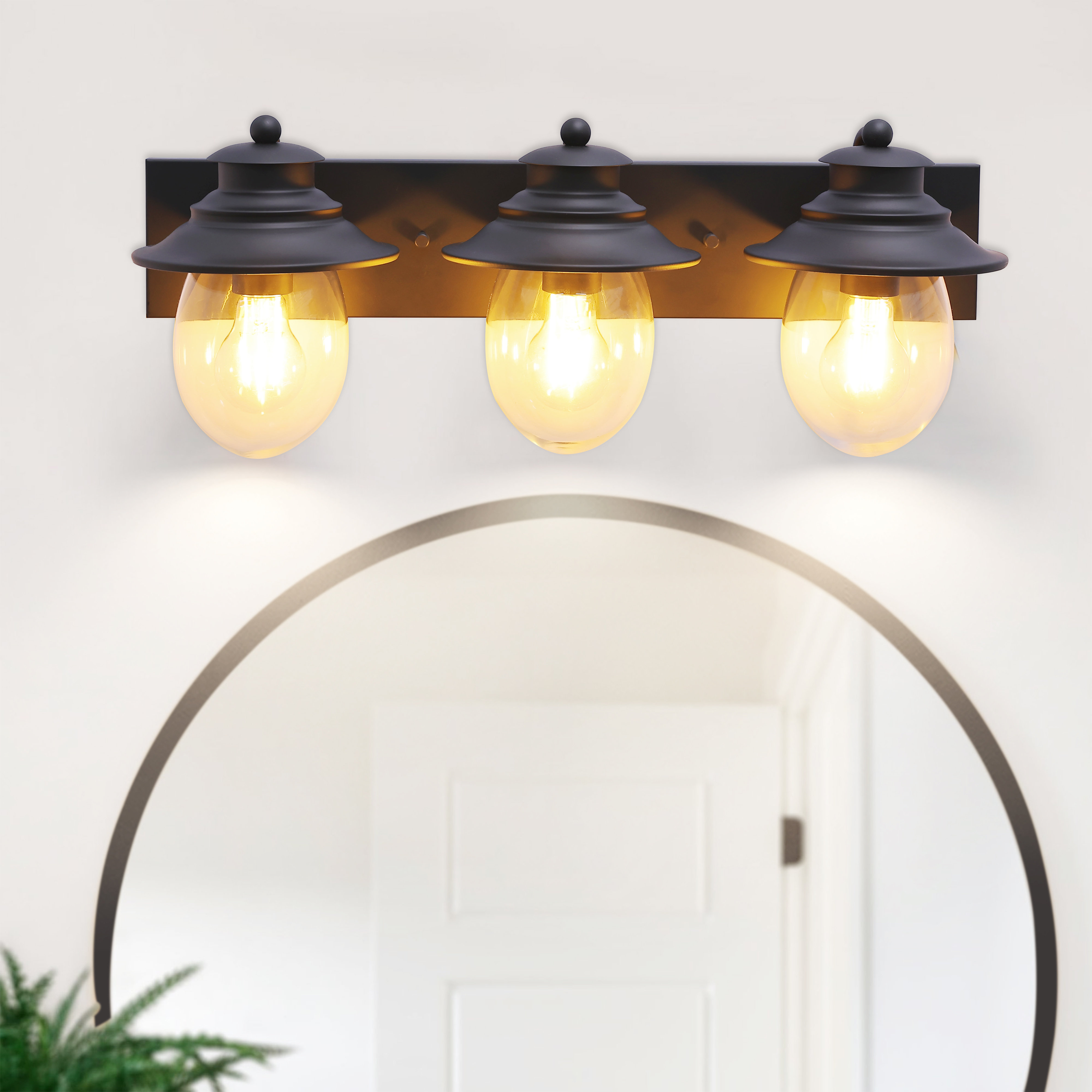Ebern Designs 3-Light Wall Sconces for Bathroom, Modern Vanity Light ...