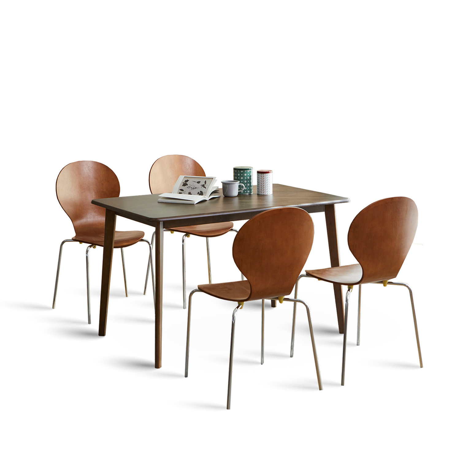 George Oliver Rowley 4 - Person Rubber Solid Wood Dining Set & Reviews ...