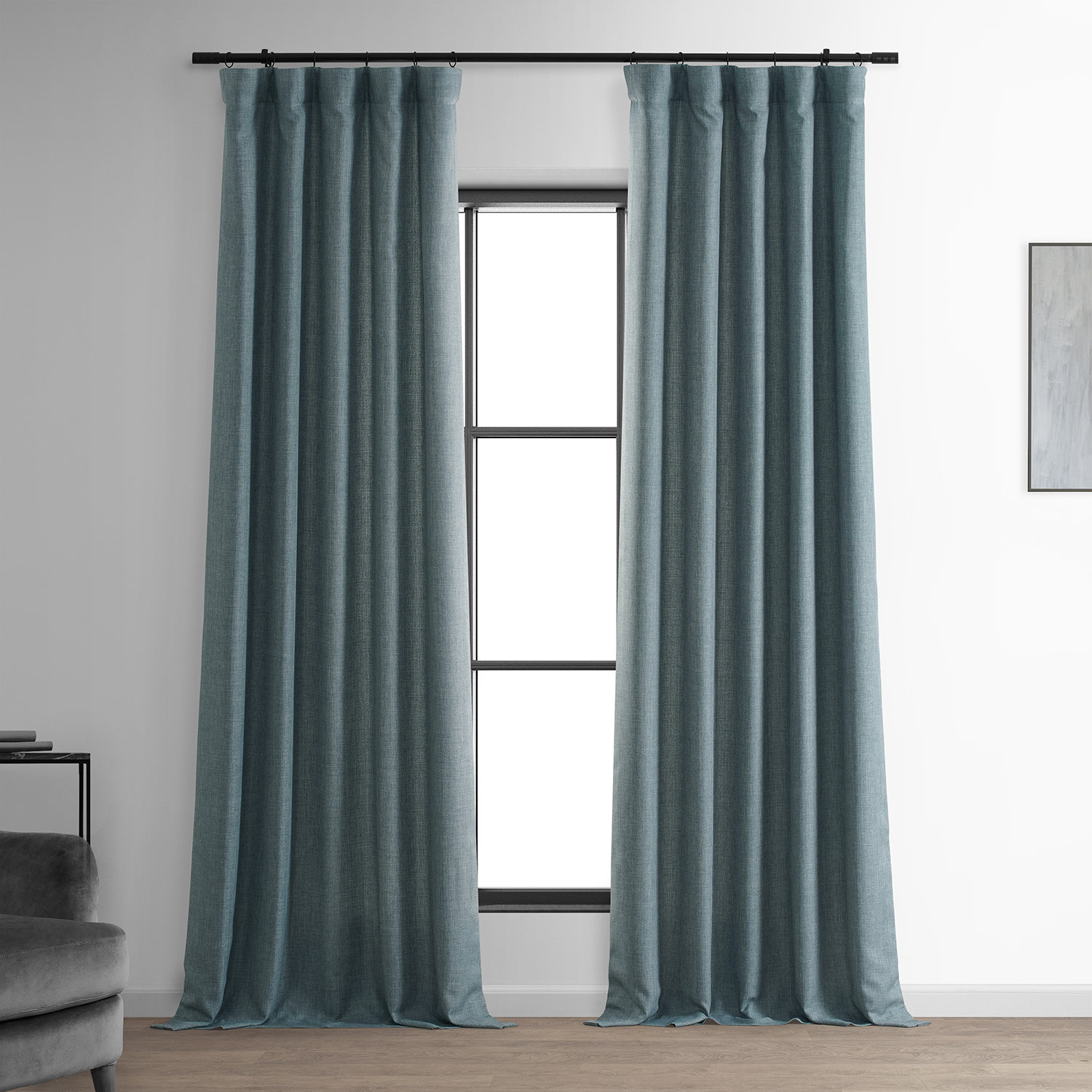 Latitude Run® Armita Italian Faux Linen Room Darkening Curtains for ...
