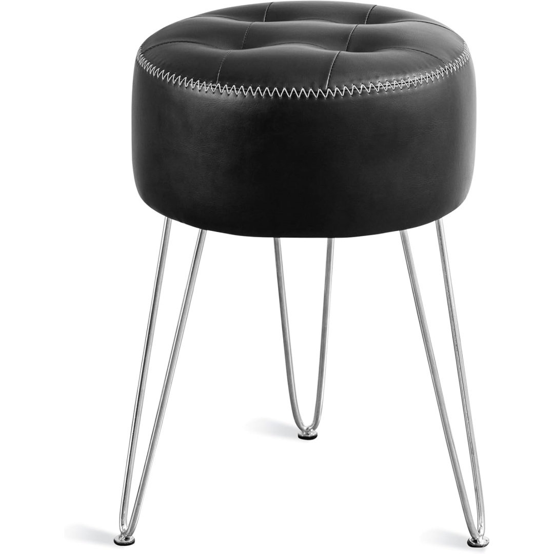 George Oliver Faux Leather Vanity Stool Chair For Makeup Room, 19 ...