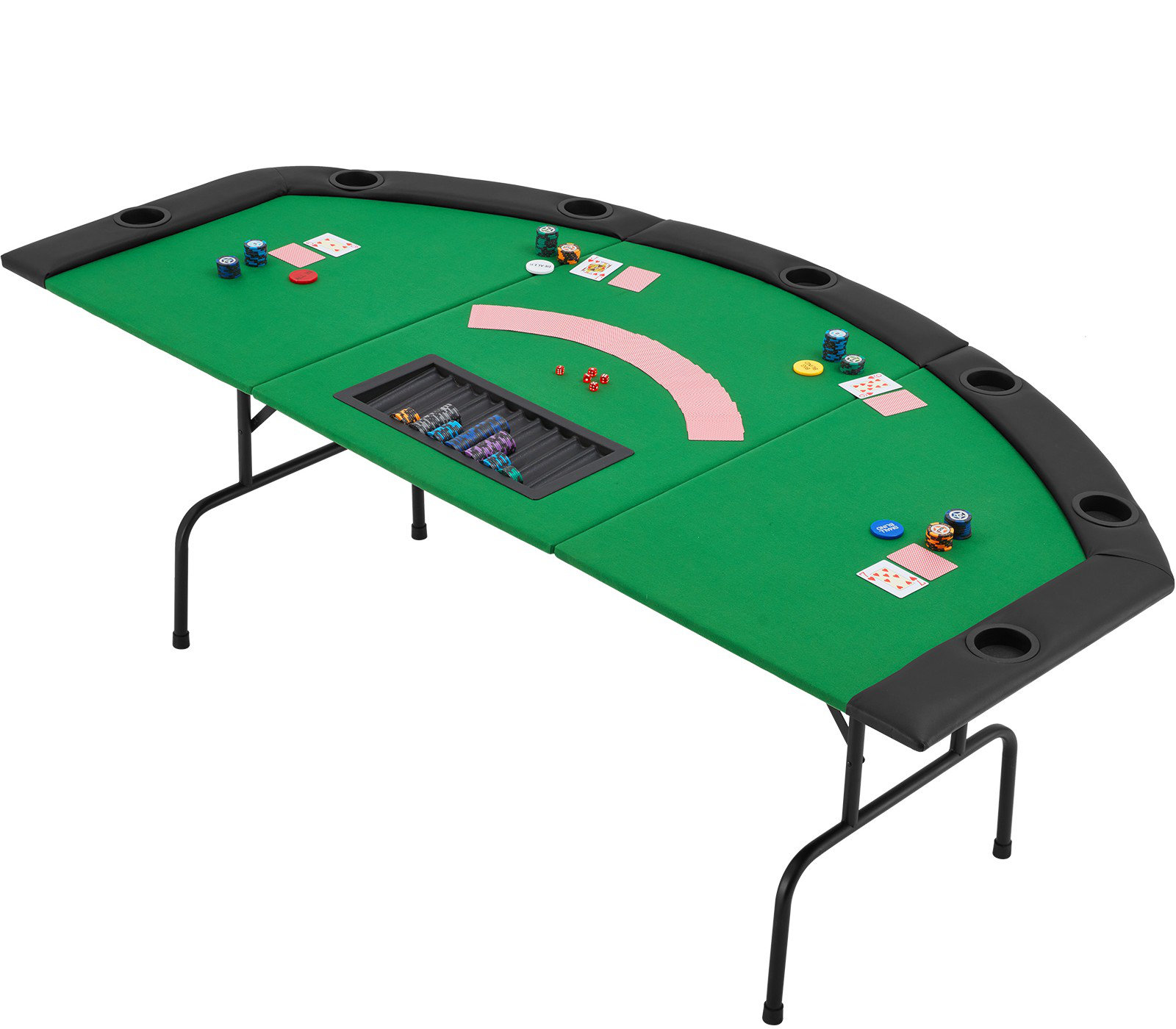 AVAWING 81.9'' 7 - Player Green Foldable Blackjack Table - Wayfair Canada